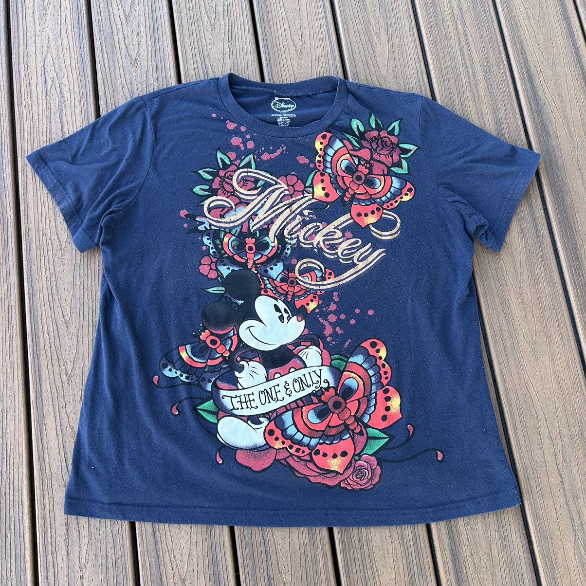 Ed Hardy Mickey Mouse Y2K Ed Hardy Design Tee Shirt Navy | Grailed
