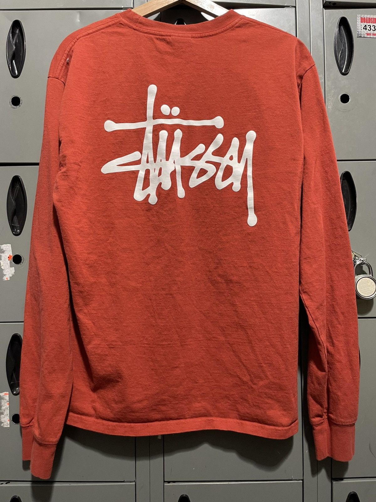 Streetwear × Stussy Stussy long sleeve copper dark orange basic small ...