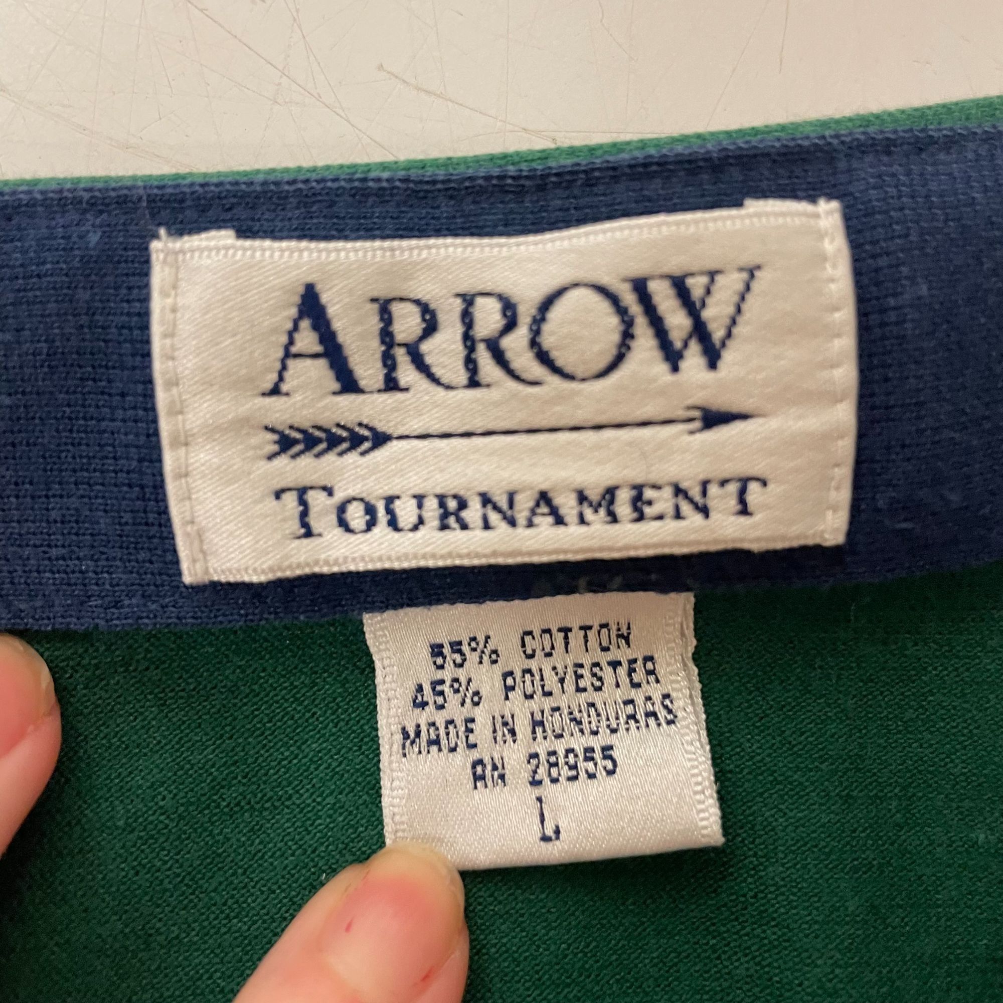 Arrow 80's Arrow Tournament Green Maroon Color Block Surfer Polo | Grailed