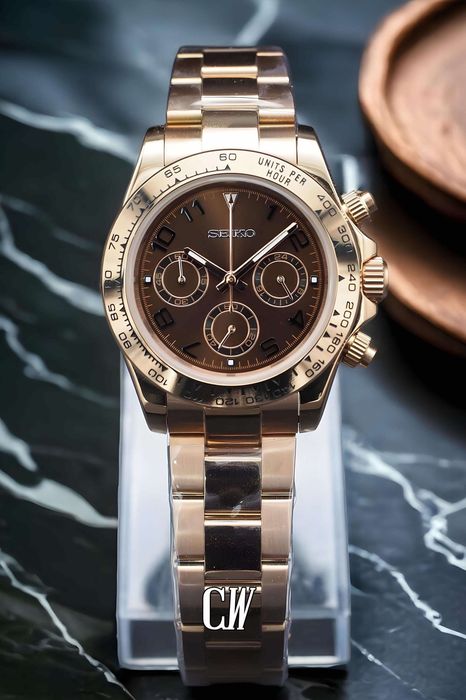 Custom Seiko custom mod Daytona chocolate watch | Grailed