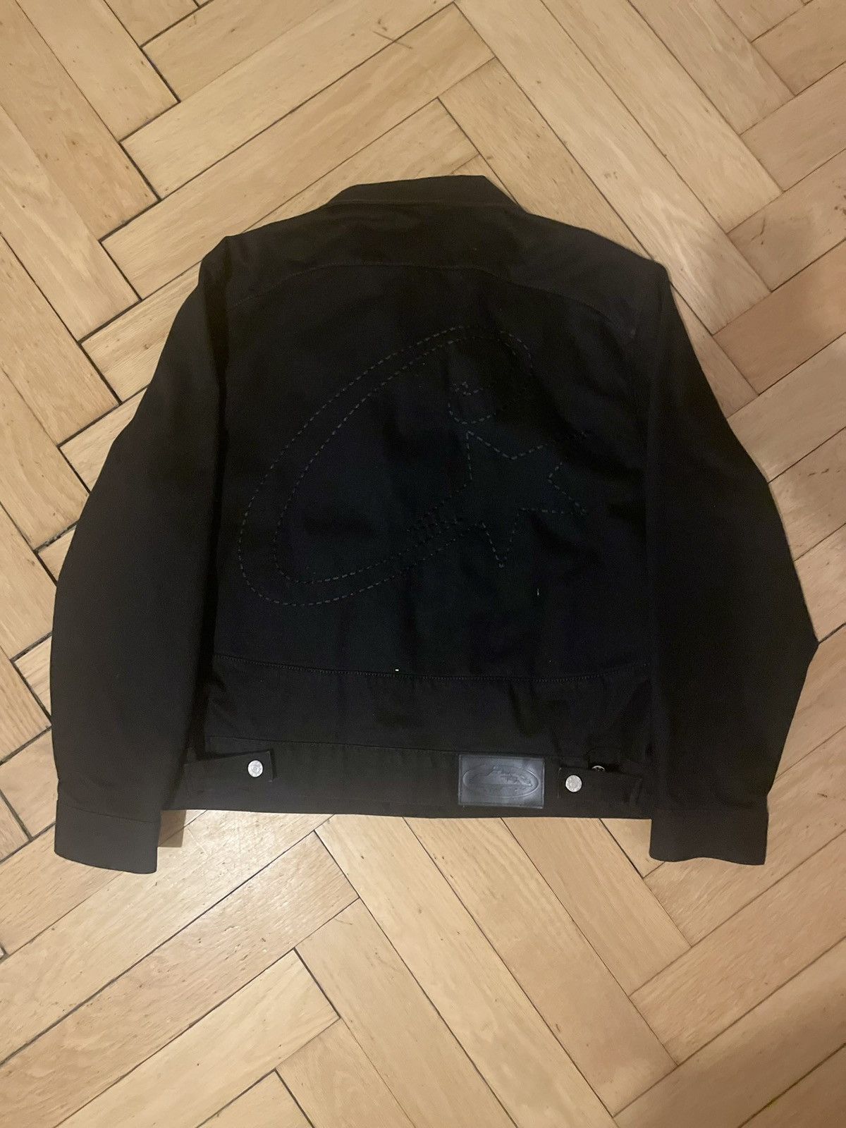 Corteiz Corteiz C-Star Stitch-Down Denim Jacket Triple Black | Grailed