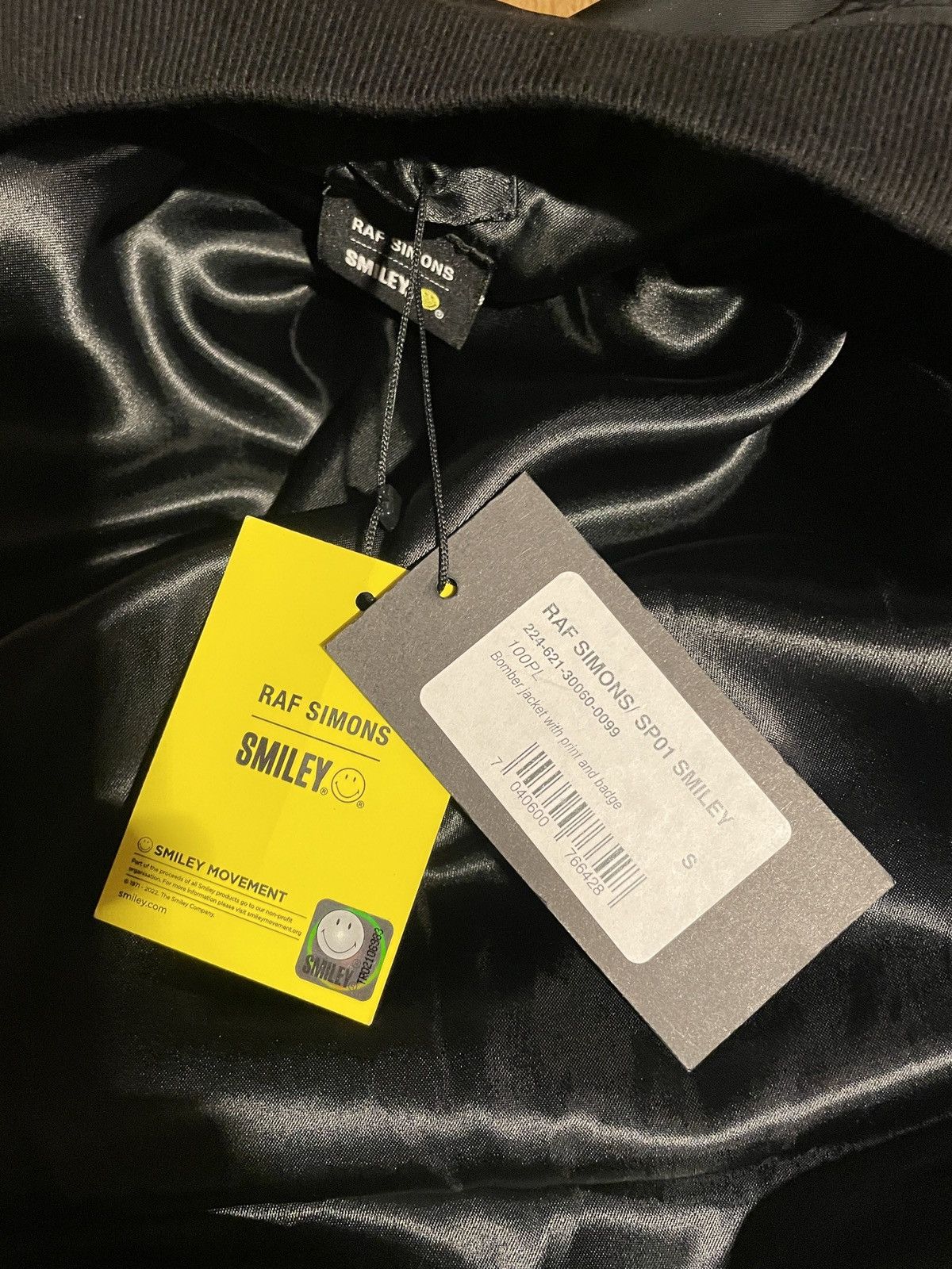 Raf Simons Oversized SP 01 Smiley Bomber - Black - S | Grailed