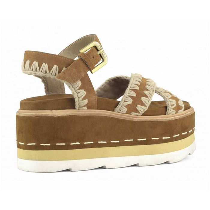 Mou Platform Criss Cross Sandal In Tan | Grailed