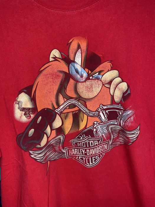 Vintage Y2K Harley Davidson Yosemite Sam Looney Tunes Biker XL Tee ...