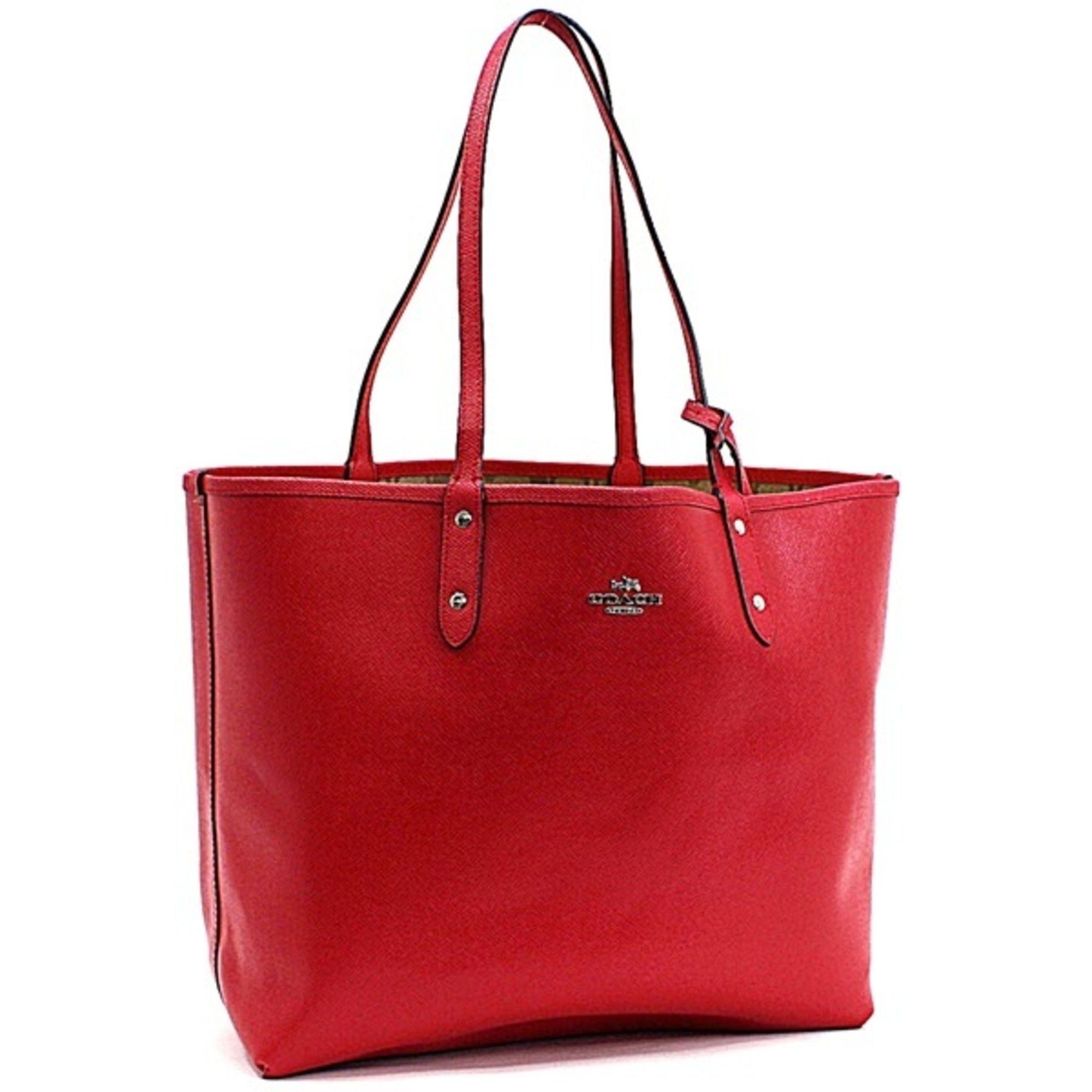 Coach COACH Signature Reversible Tote Bag Shoulder PVC Pink x Brown ...