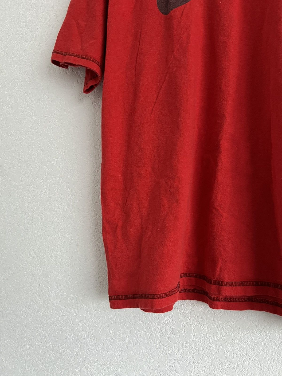 Nike Vtg 2000s Grey Tag NikeLogo OG Red Baggy Tee | Grailed