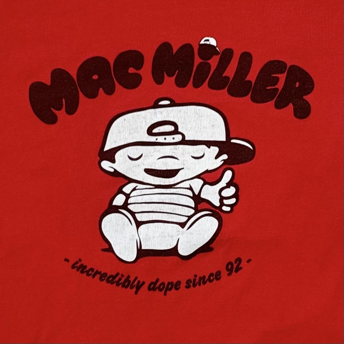 Mac Miller × Rap Tees × Vintage 2012 MAC MILLER MOST DOPE THUMBS UP TEE ...