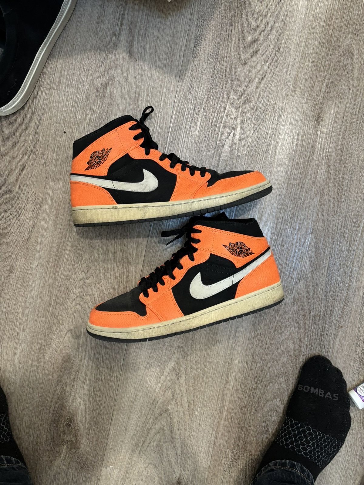 Jordan Brand × Nike RARE Air Jordan 1 mid black cone | Grailed