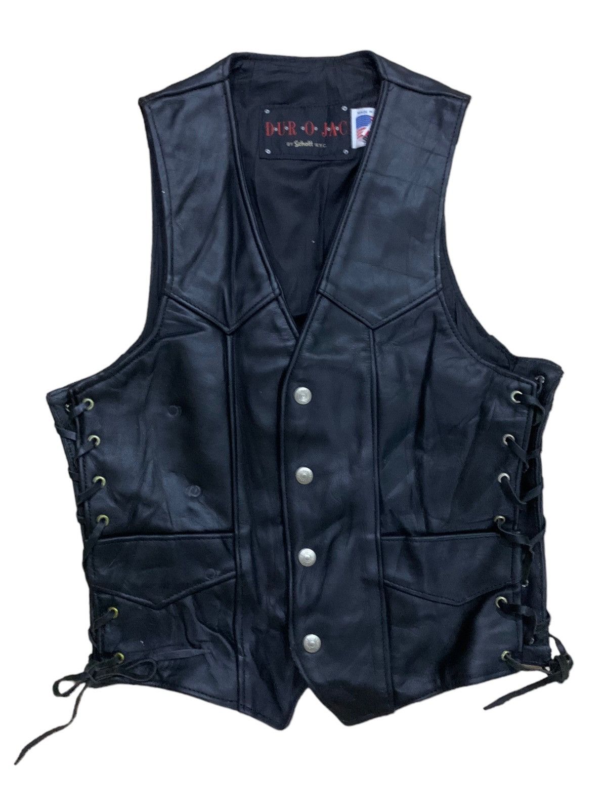 Schott 🔥Rare🔥 Vintage Schott Punk Leather Pocket Vest | Grailed