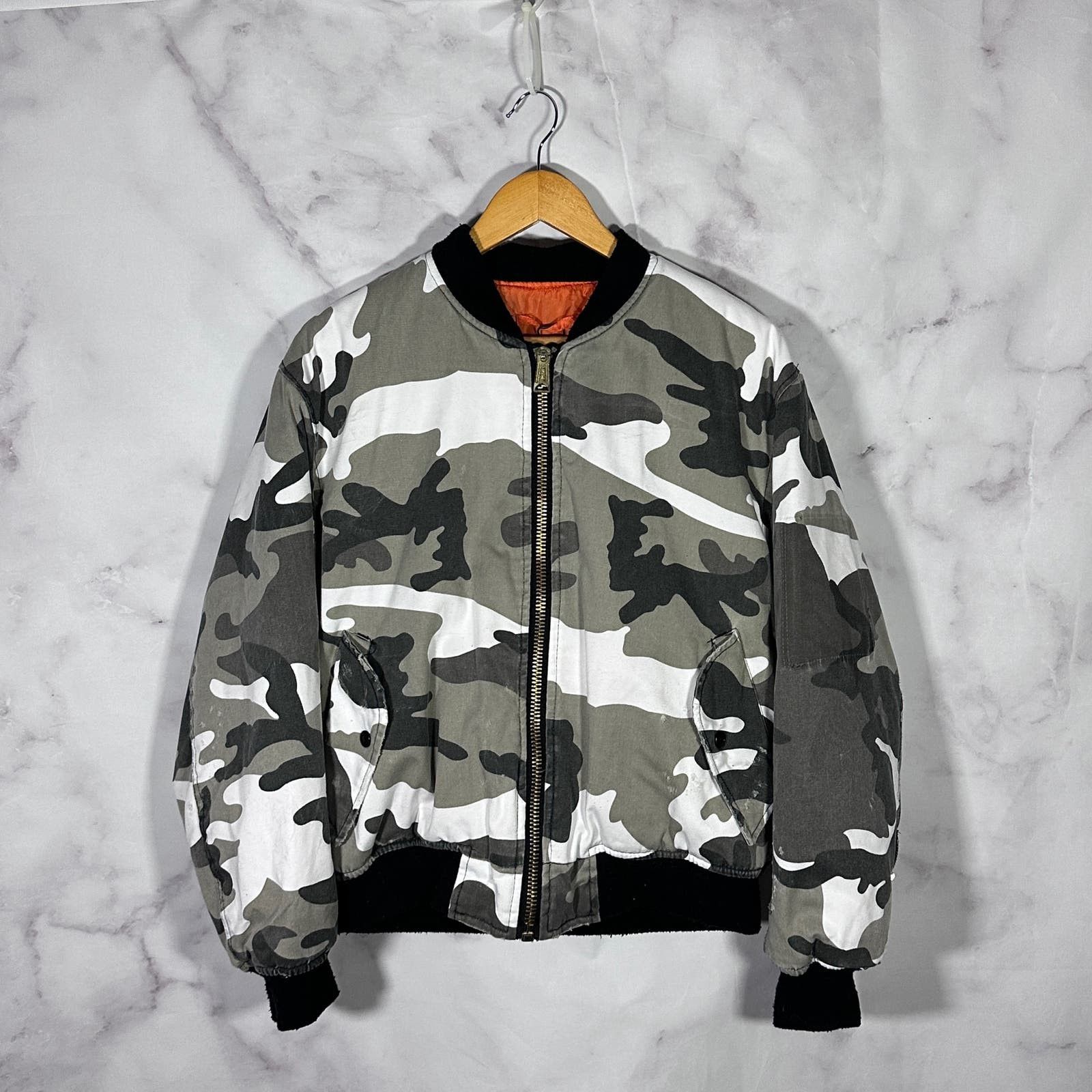 Alyx Ansh46 Rotterdam MA-1 Snow Camo Bomber | Grailed
