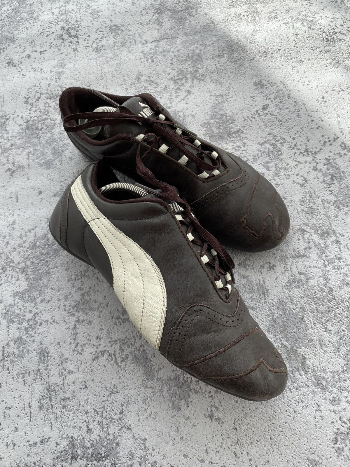 Puma Vintage Puma Racing Brown Leather Japanese Shoes | Grailed