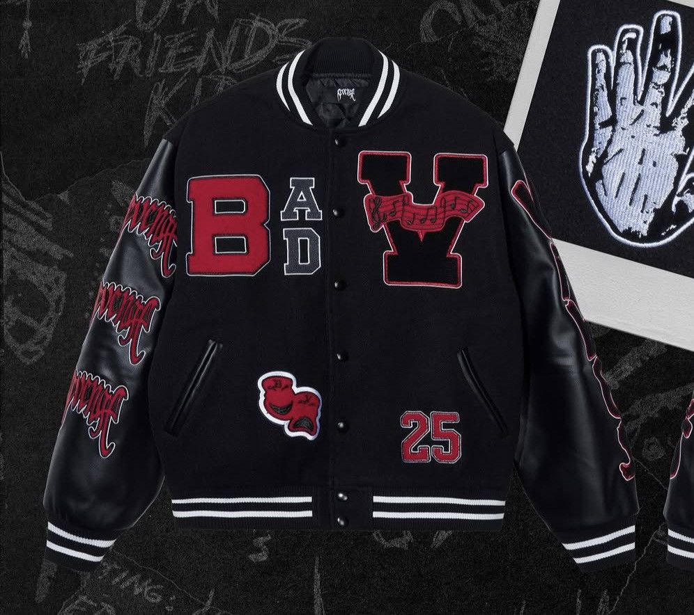 Revenge X BAD VIBES VARSITY JACKET BLACK | Grailed