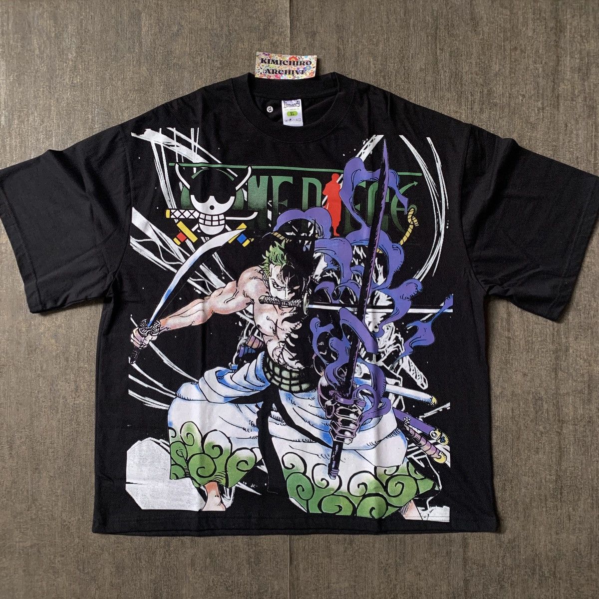 Anima × Japanese Brand × One Piece RORONOA ZORO - ONEPIECE x anime tee ...