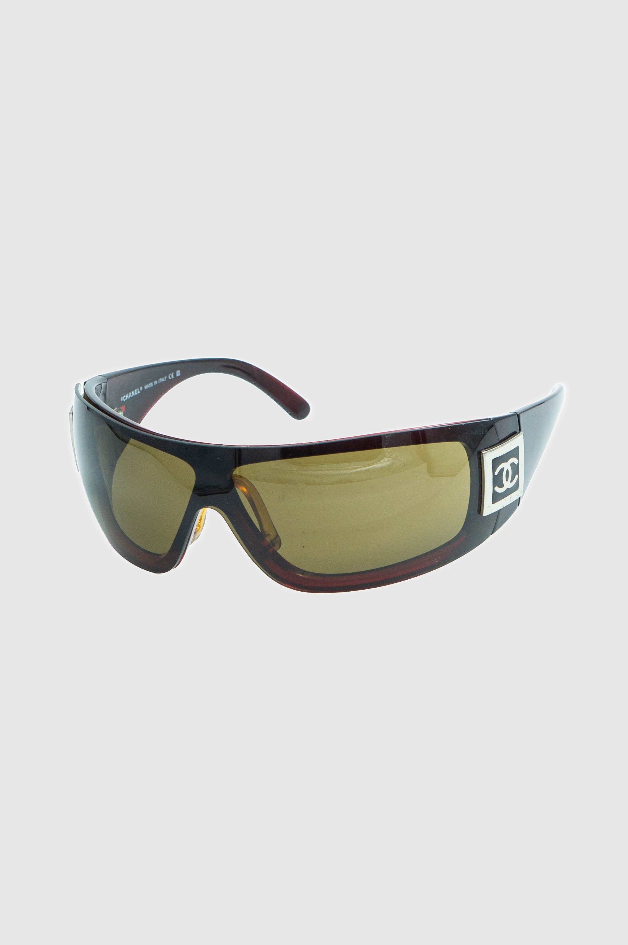 Chanel CHANEL 5085 CC Logo Wrap Shield Brown Vintage 90s | Grailed