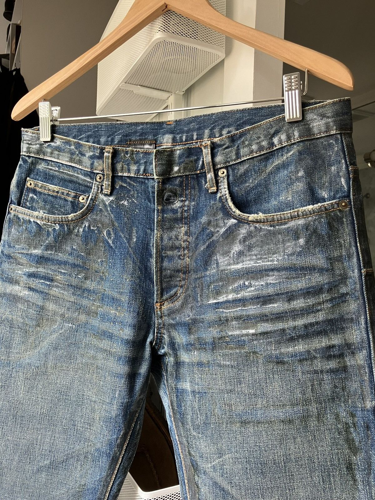 Dior × Hedi Slimane Dior Waxed Luster Jeans by Hedi Slimane | Grailed