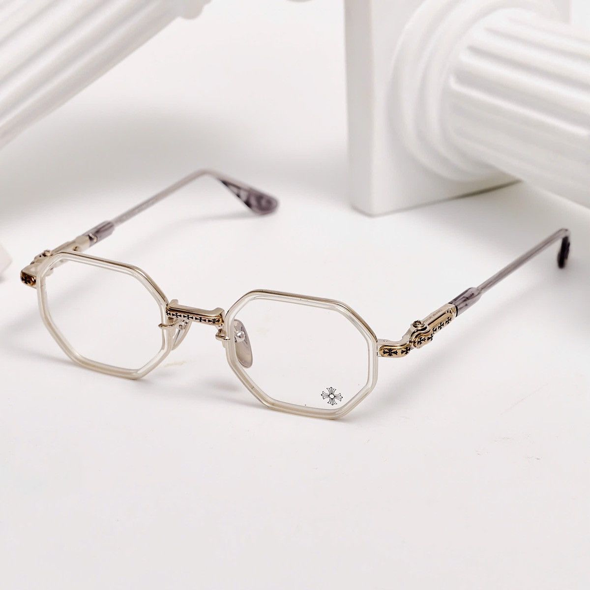 Chrome Hearts CHROME HEARTS TATTERS CRYSTAL GRAPHITE GLASSES | Grailed