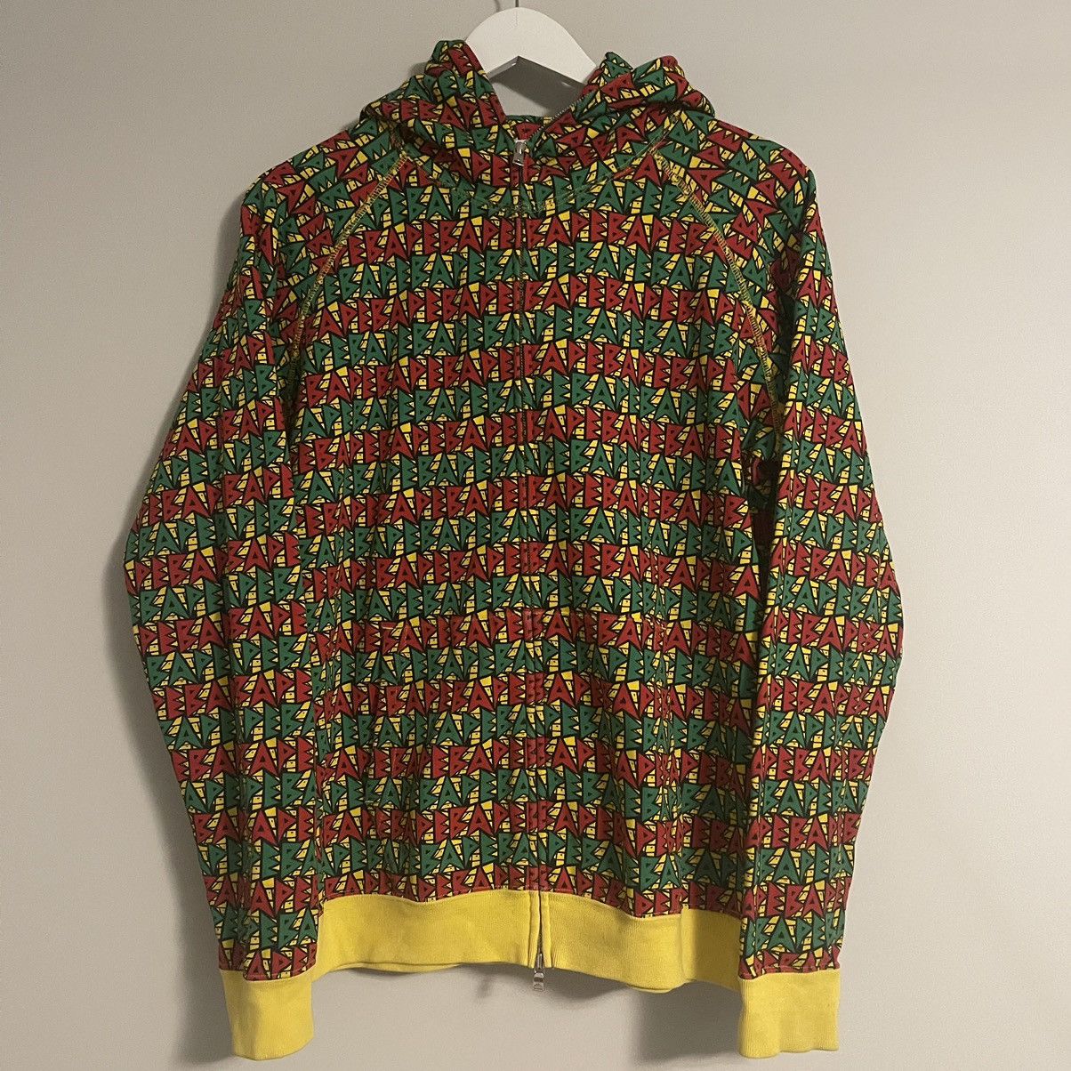 Bape OG Psyche Spellout Camo Pattern Zip Up Hoodie | Grailed