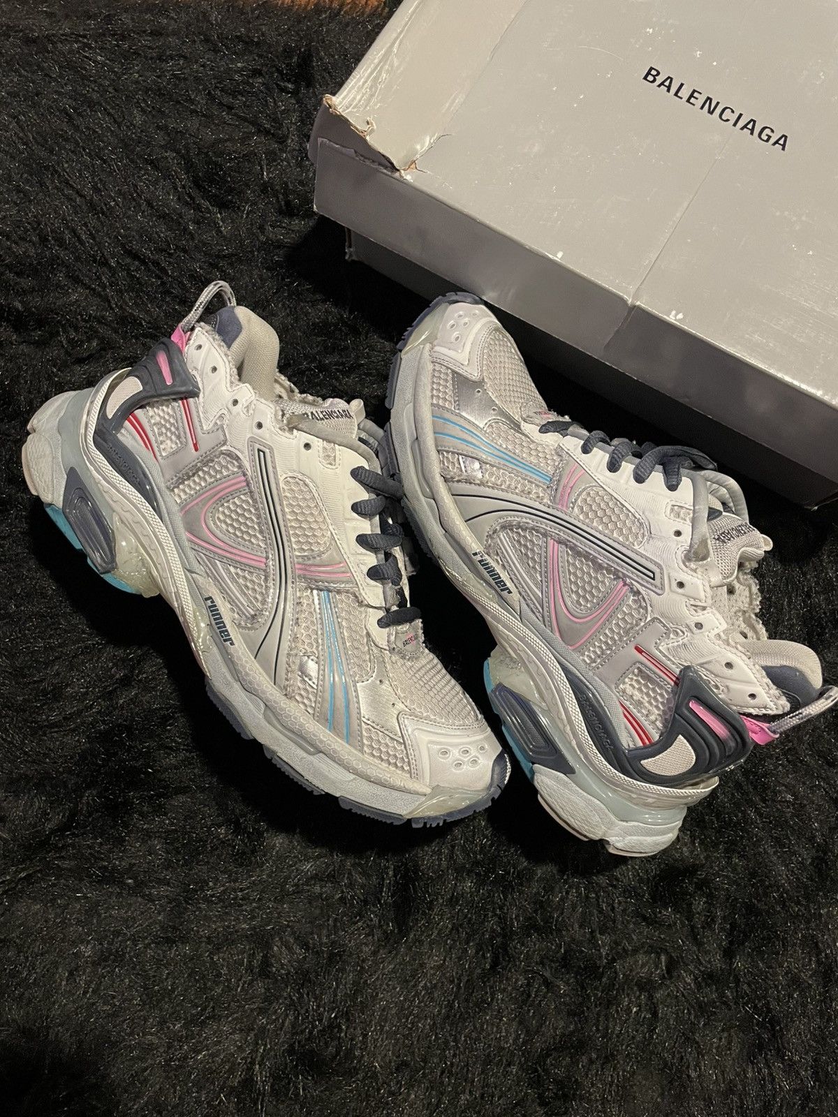 Balenciaga Balenciaga Runner Grey Pink Blue | Grailed