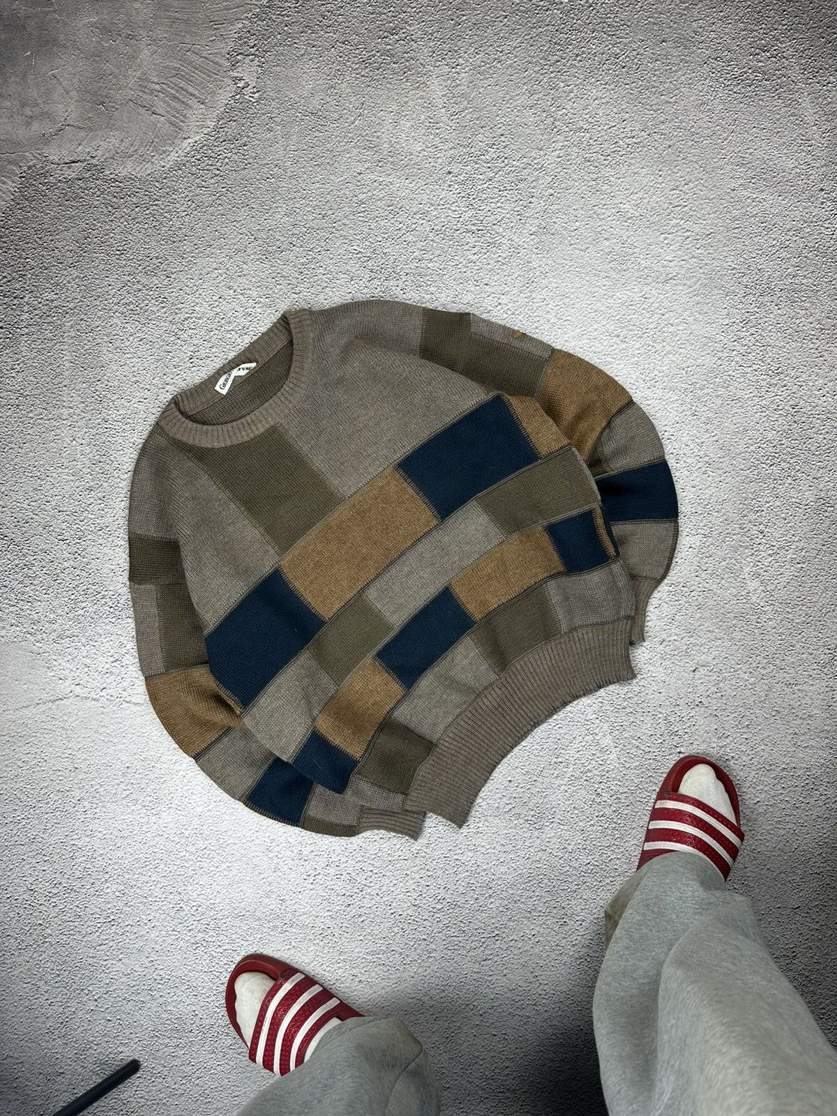 Giorgio Armani VTG Giorgio Armani Colour-Block Sweater Wool Patchwork ...