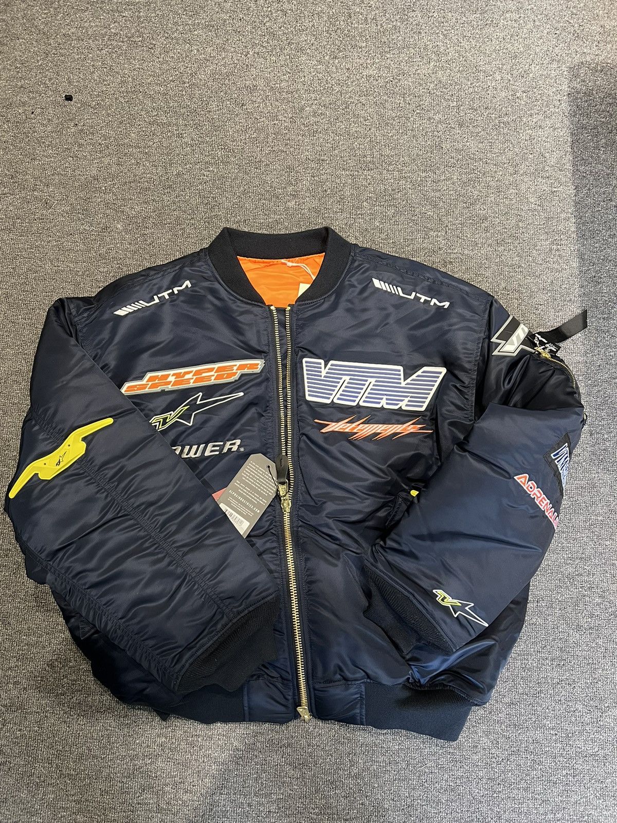 Vetements Vetements alpha industries ss24 navy racing bomber jacket ...