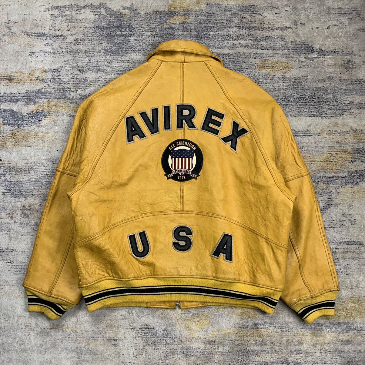 Avirex × Avirex Varsity Jacket × Vintage Vintage 90s Avirex Usa varsity leather jacket | Grailed