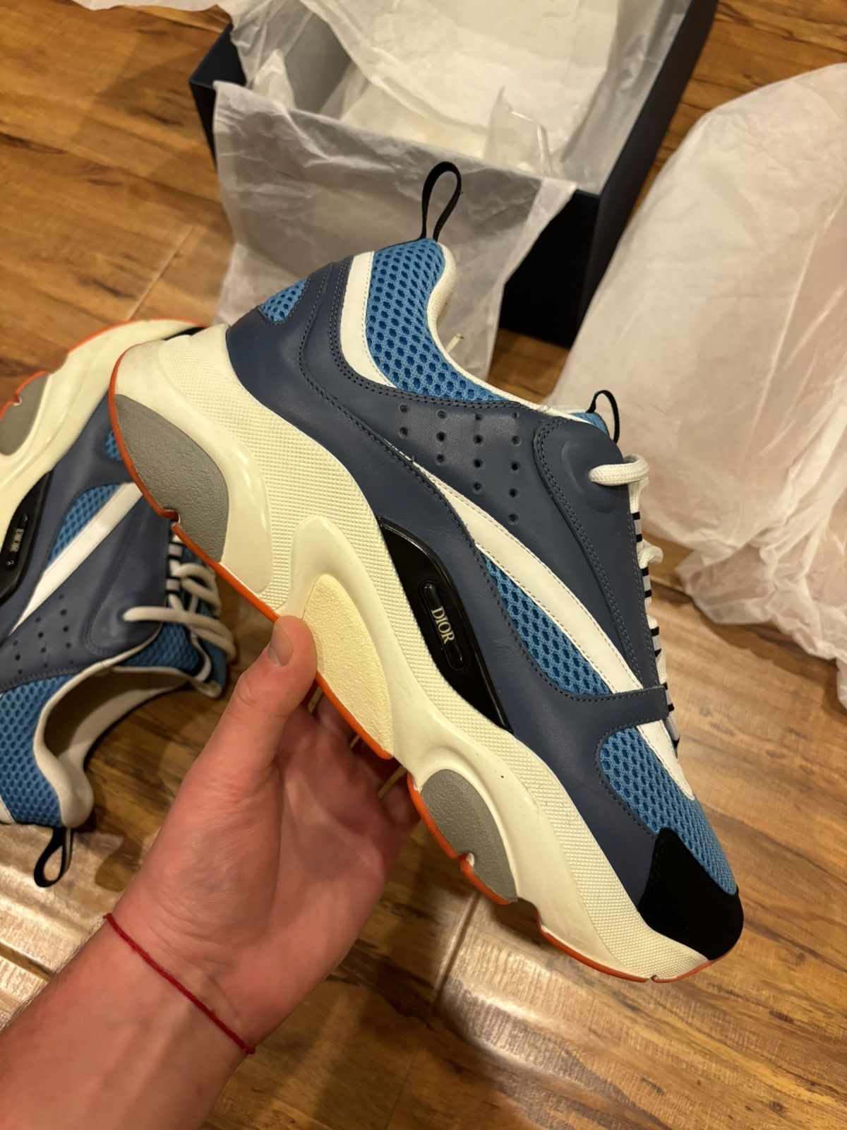 Dior Dior B22 Blue and Orange Trainers - Size 44 | Grailed