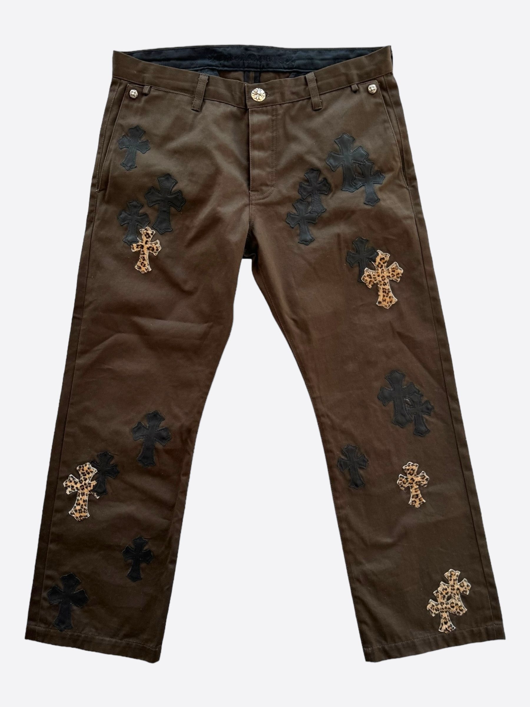 Chrome Hearts Chrome Hearts Brown Cheetah Cross Patch Chino Pants | Grailed