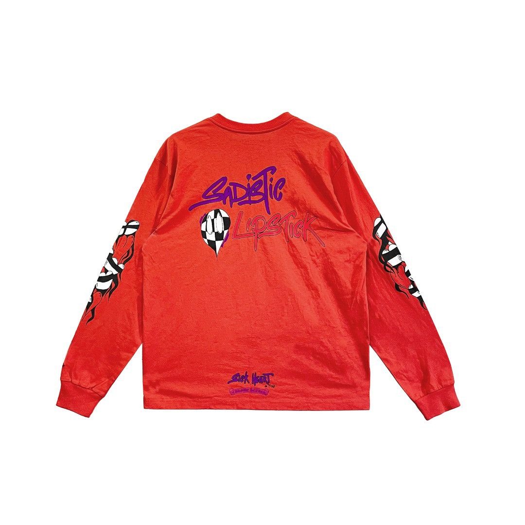Chrome Hearts Chrome Hearts Matty Boy Sick Heart Red Long Sleeve Tee ...