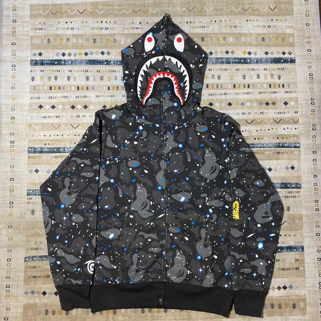 Bape SPACE CAMO SHARK FULL ZIP HOODIE | Grailed