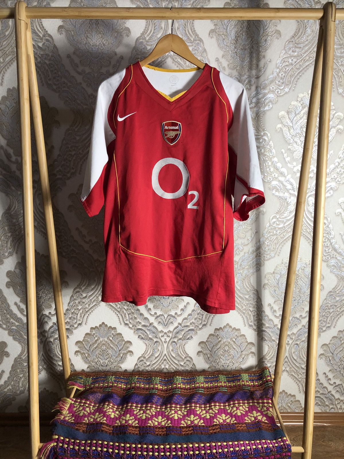 Vintage VINTAGE FC ARSENAL LONDON O2 ENGLAND SOCCER JERSEY Y2K DRILL ...