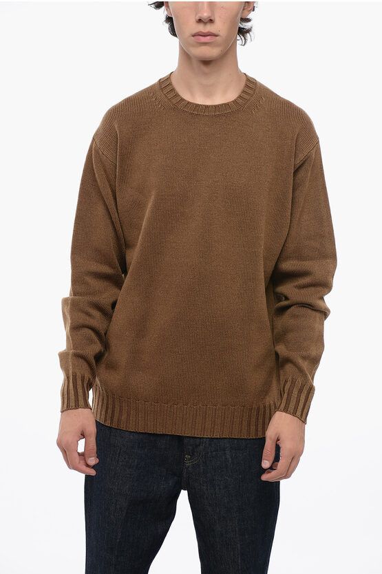 Auralee Solid Color Wool Crew-neck Sweater | Grailed