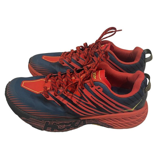 Hoka One One Hoka One One Speedgoat 4 10 2E Trail Running Shoe Red Blue ...