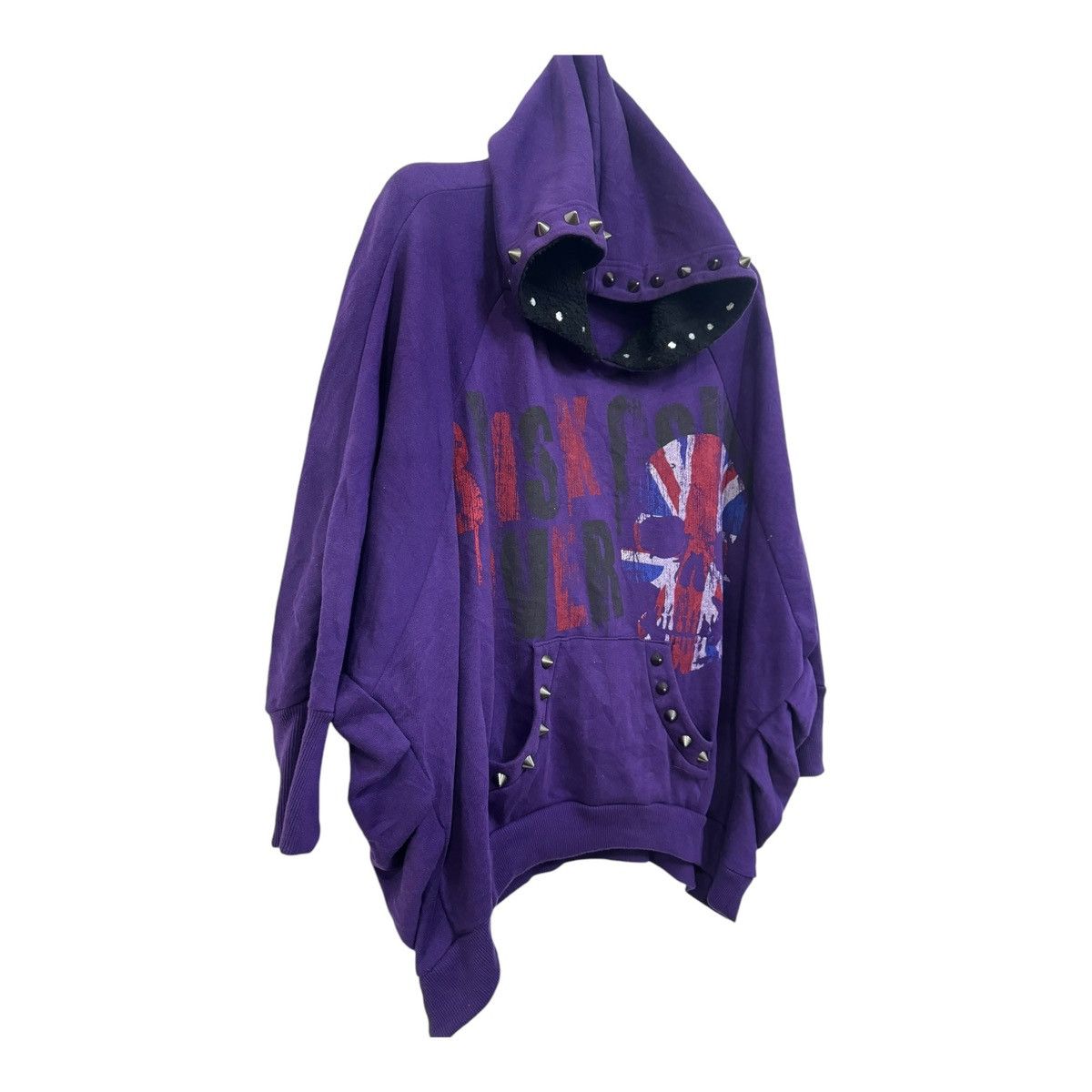Japanese Brand 💥PUNK DESIGN SKULL UNION JACK FLAG SPIKY HOODIE OVER ...