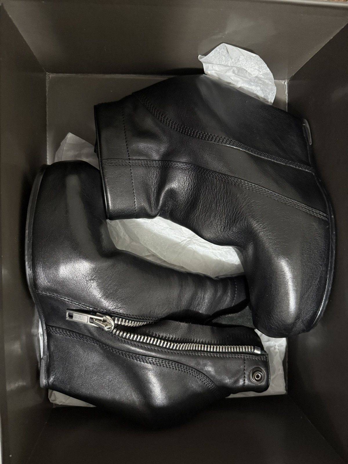Rick Owens Rick owens black leather ankle wedge boots | Grailed