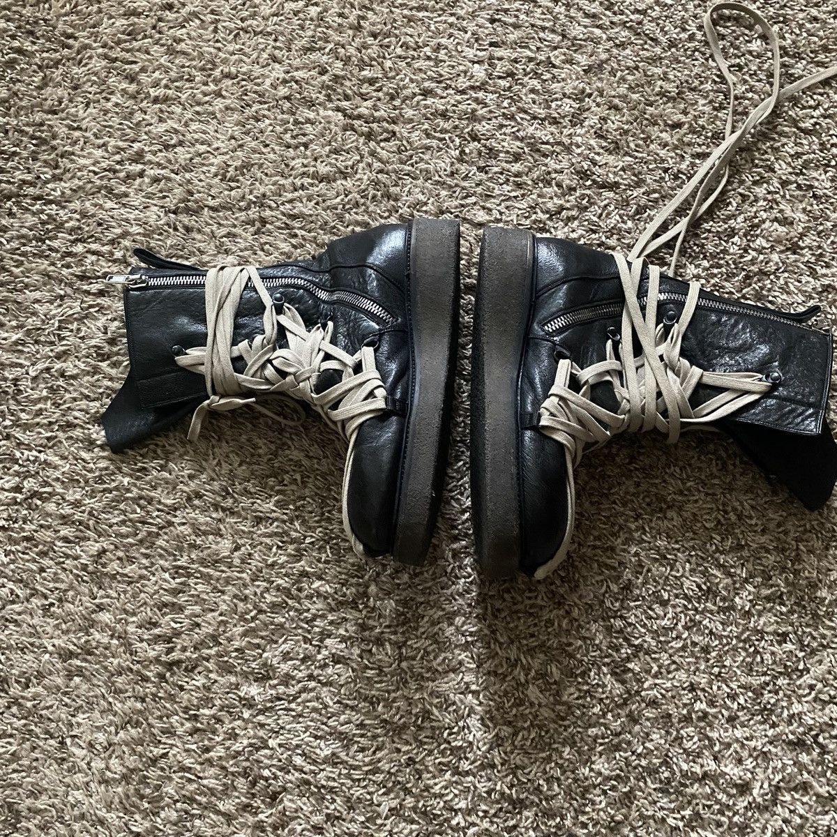 Rick Owens SS20 Tecualtl Megalace Bozo Army Boot | Grailed