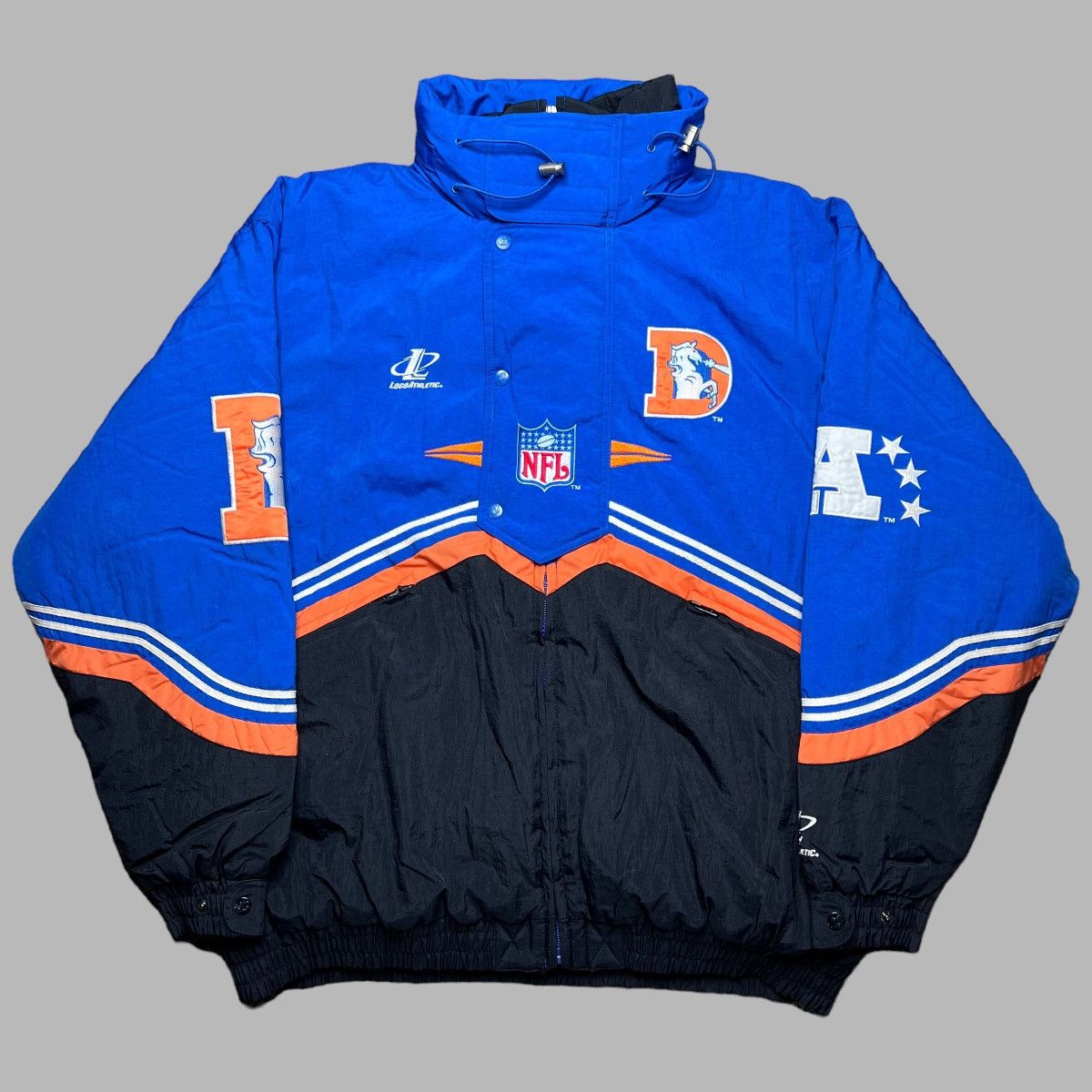 Vintage Vtg 90s NFL Denver Broncos Logo Athletic Spike Puffer Jacket ...