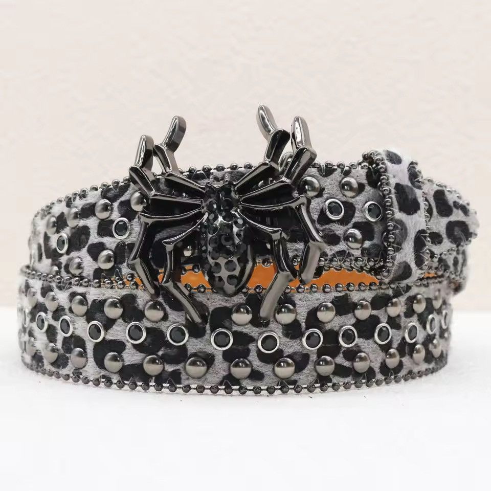 Japanese Brand 115 cm 🕷️ Y2K GOTH Leopard Print PU Leather Spider ...