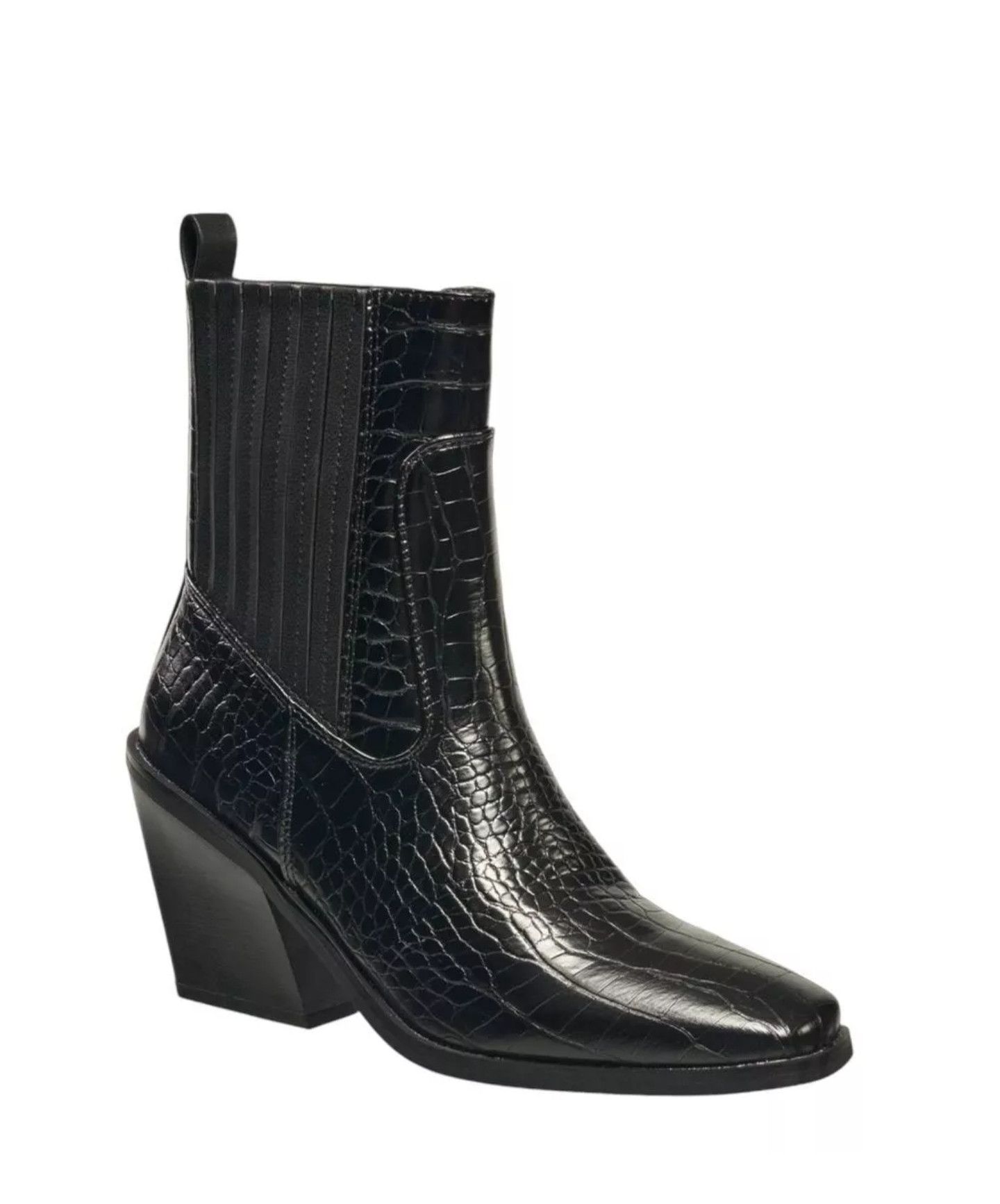 Halston H by Halston Charlotte Embossed Ankle Western Boots/Booties ...