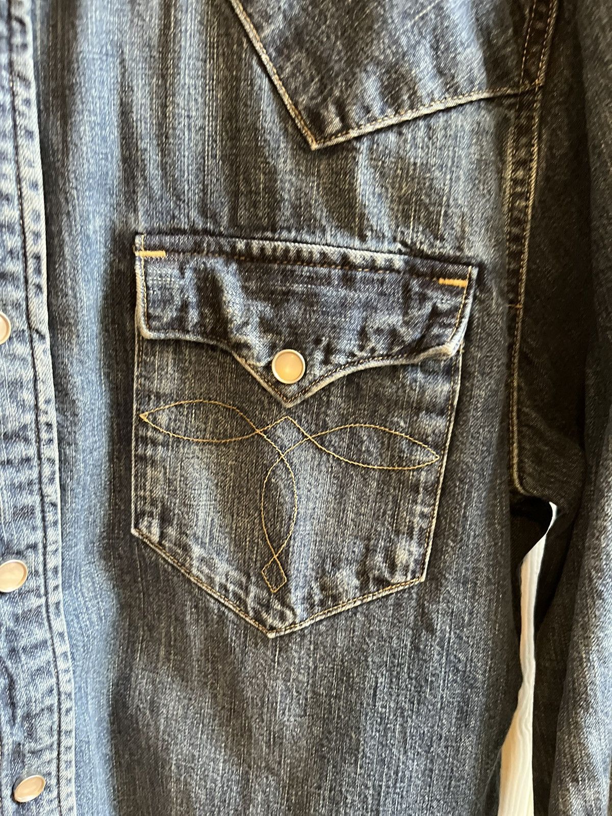 RRL Ralph Lauren RRL slim fit denim western shirt | Grailed