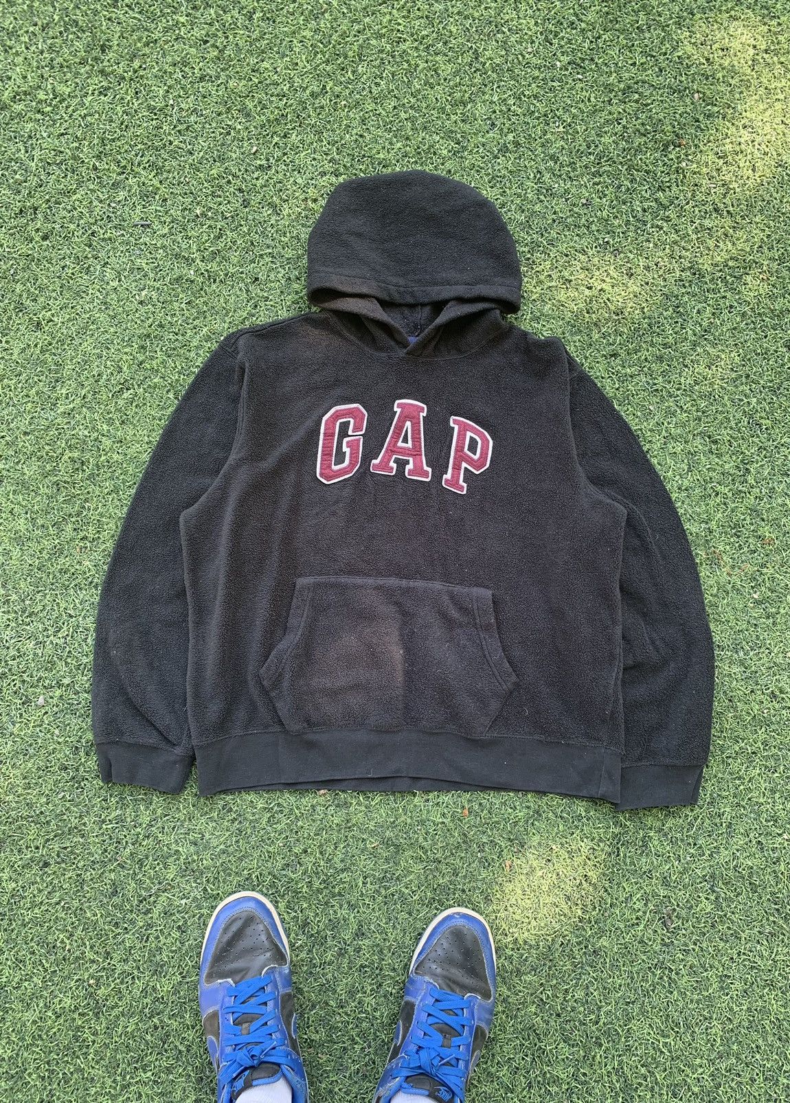 Vintage Gap Teddy Fleece Vintage Center Logo Hoodie | Grailed