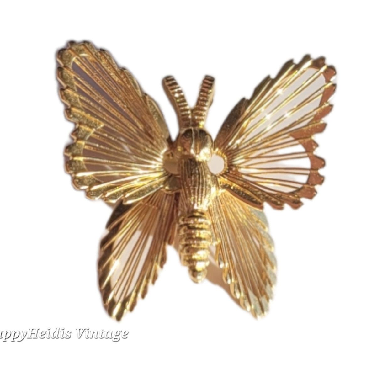 Monet Vintage Monet Gold Tone Filigree Insect Small Butterfly Pin | Grailed