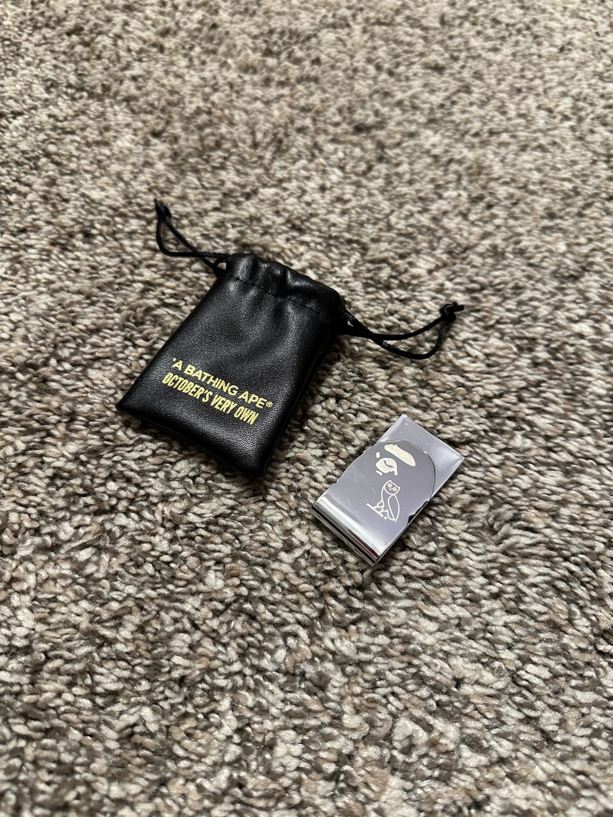 Bape × Octobers Very Own Bape OVO Ape Head Silver Metal Money Clip ...