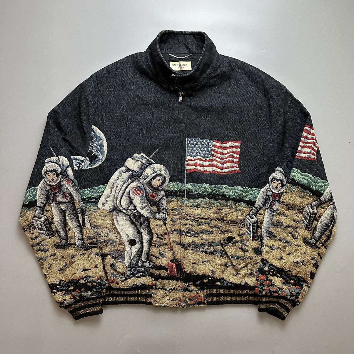 Hedi Slimane × Saint Laurent Paris RUNWAY Saint Laurent SS16 Moon Landing Bomber jacket | Grailed