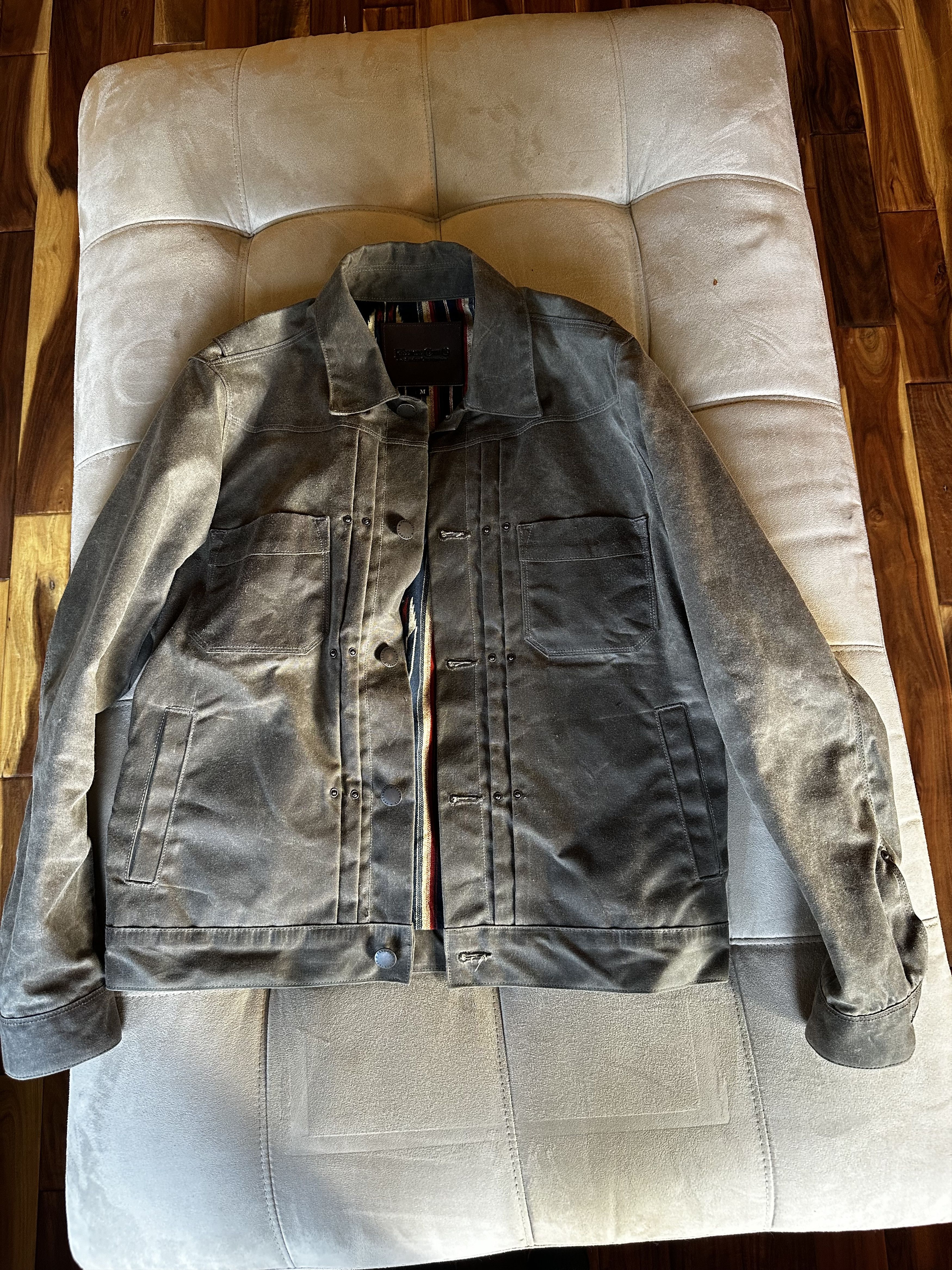 Freenote Cloth Freenote Riders Jacket 10oz waxed canvas "oak" | Grailed