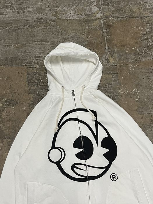 Kid Robot Crazy rare kid robot y2k zip up big face hoodie | Grailed