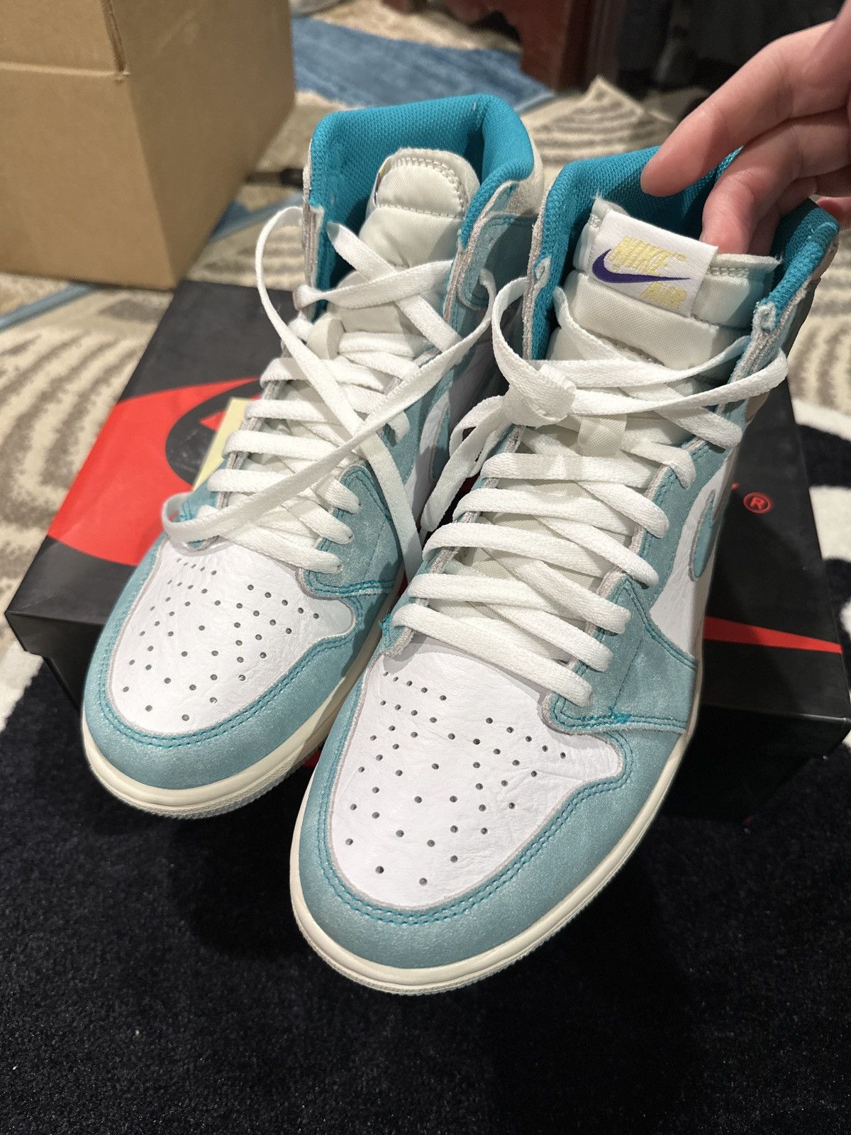 Nike Mismatch pair Jordan 1 turbo green sz9 and 10.5 | Grailed