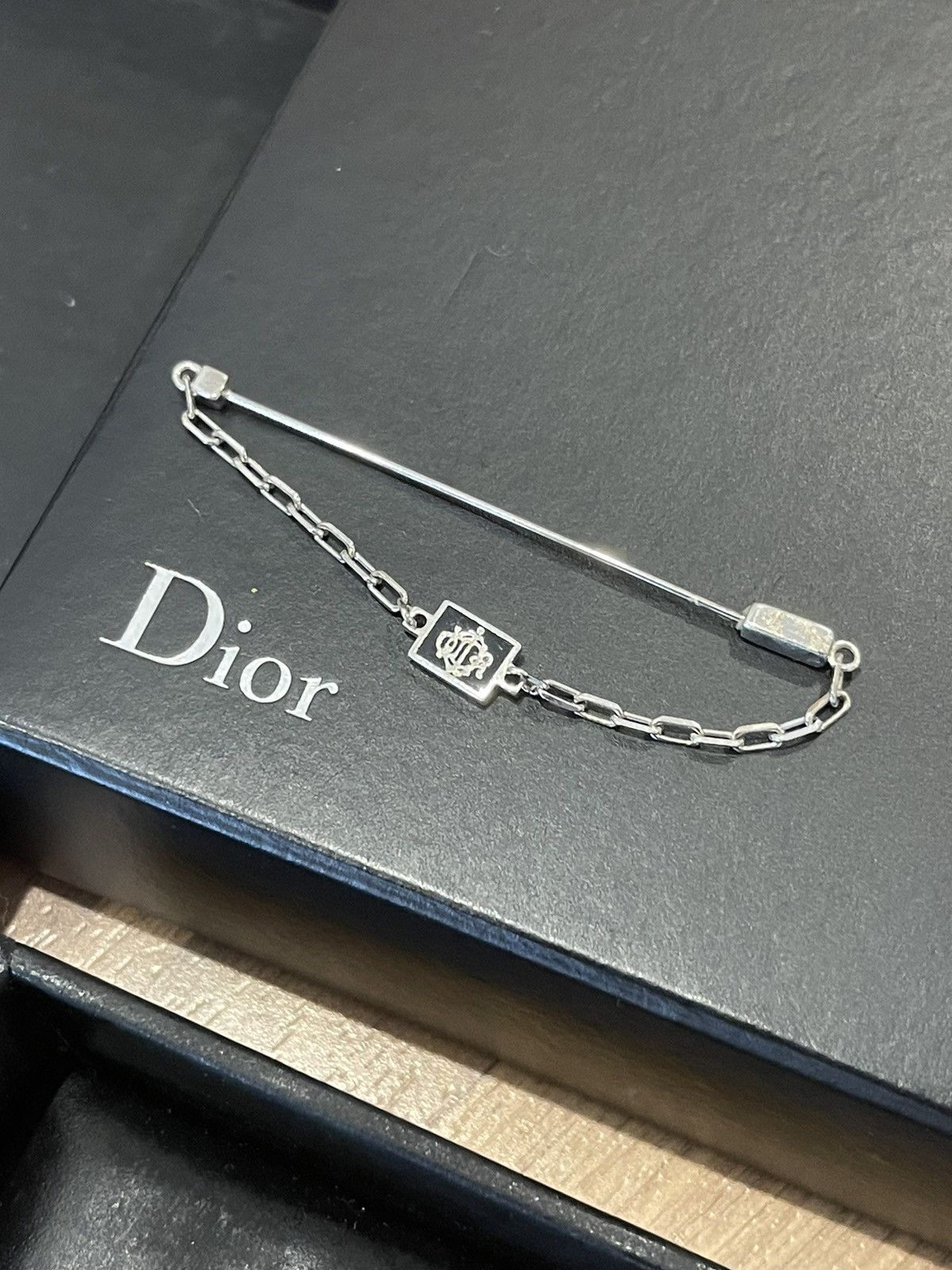 Dior Dior homme silver metal tie bar collar stay by hedi slimane | Grailed