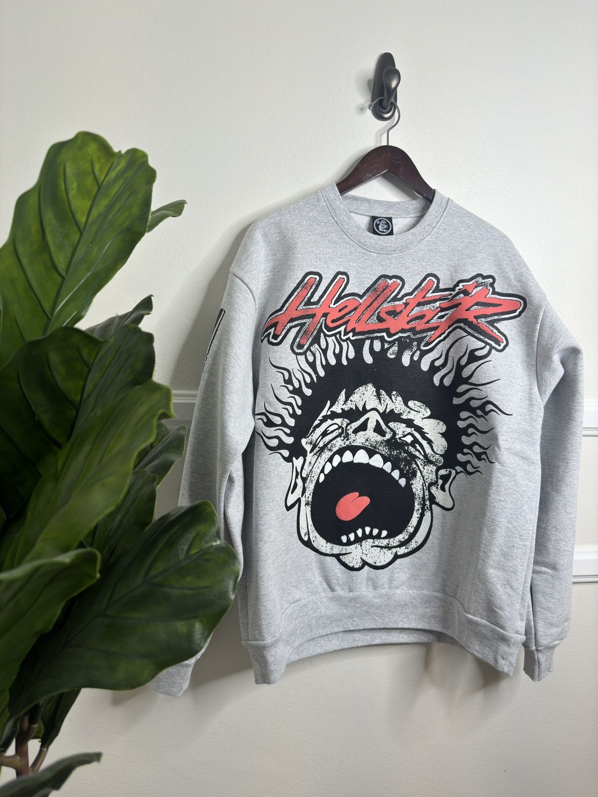 HELLSTAR Hellstar Studios Records Crewneck Grey | Grailed