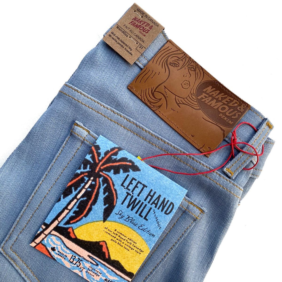 Naked & Famous Naked & Famous Weird Guy Left Hand Twill Sky Blue ...