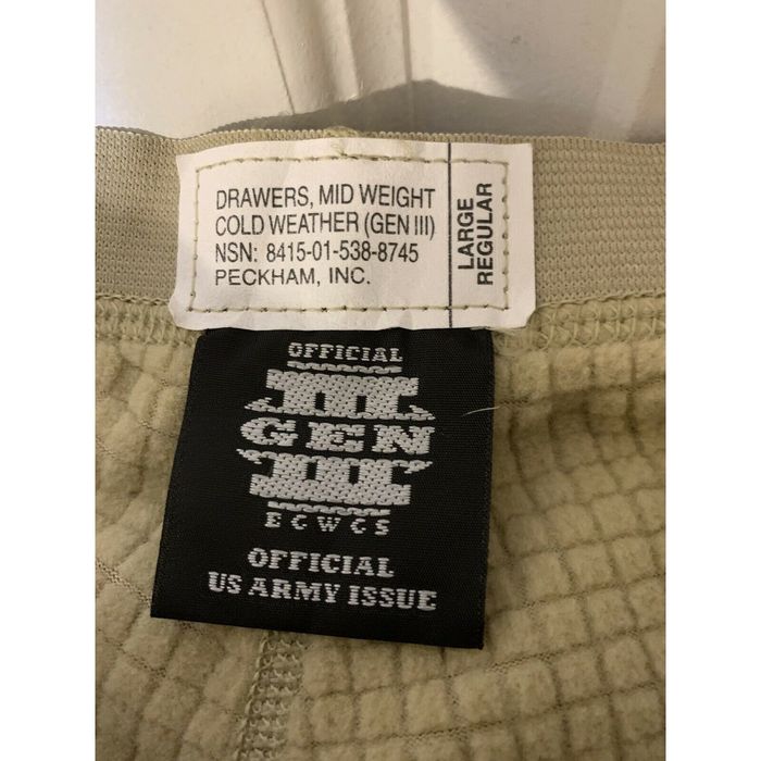 Unkwn MILITARY MID WEIGHT COLD WEATHER GEN III DRAWERS Sz Large re ...